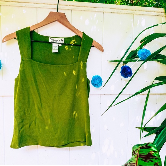 Vintage | Tops | Vintage Vsco 9s Cropped Green Ribbed Tank Top | Poshmark